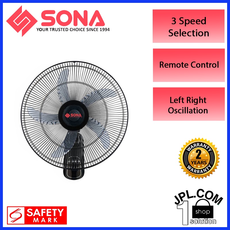 Sona 18 Inches Remote Wall Fan SFW 1572 | Shopee Singapore