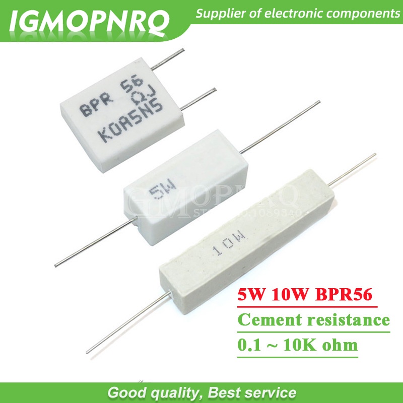 10pcs 5W 10W BPR56 Cement resistance 0.1 ~ 10k ohm 0.33R 1R 10R 100R 0. ...