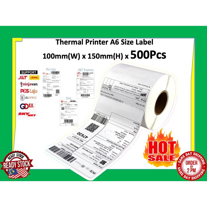 Thermal Paper Label Sticker Shipping Courier Airway Bill Consignment ...
