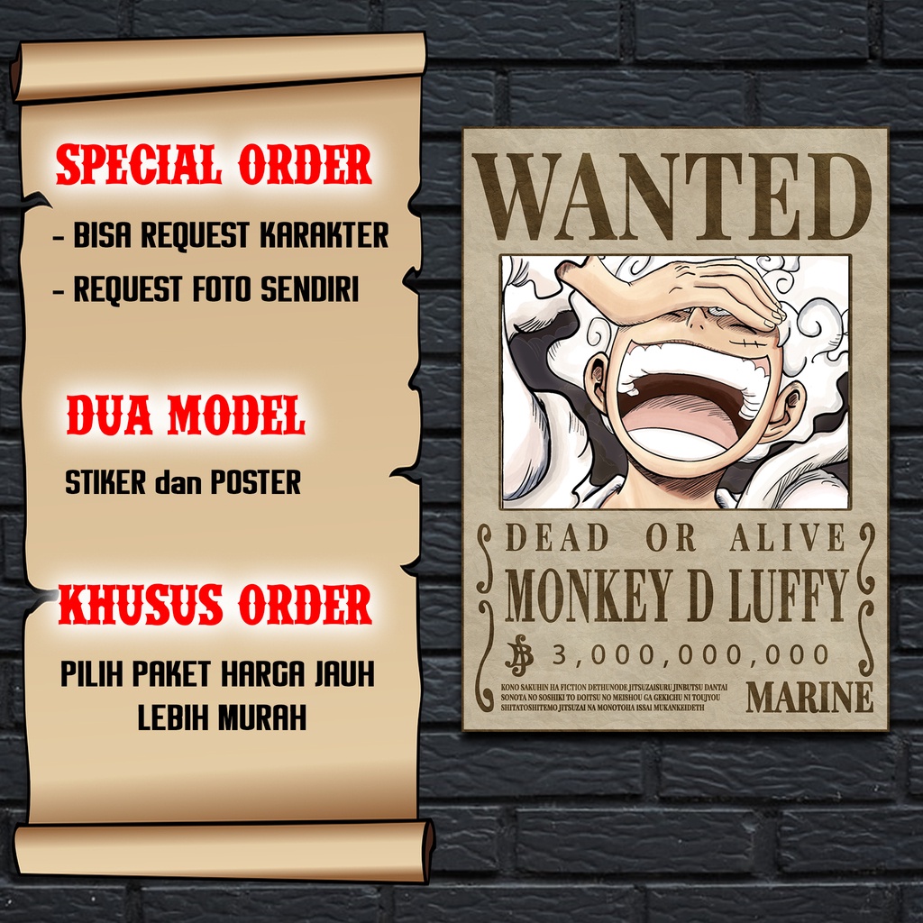 Package CONTAINS 12 | Bounty One Piece Poster | Custom Images | Size A4 ...