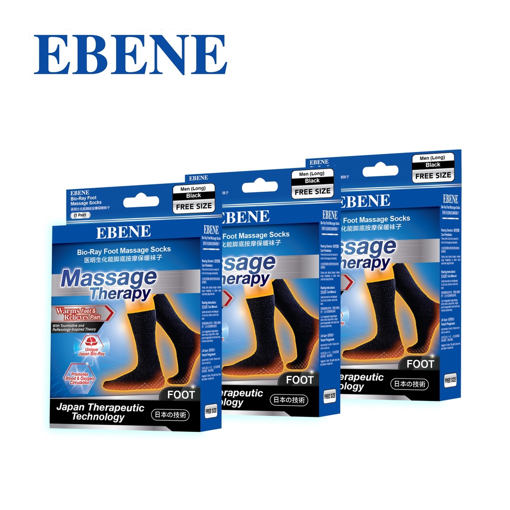 EBENE Bio-Ray Foot Massage Socks 3 Pairs | Shopee Singapore