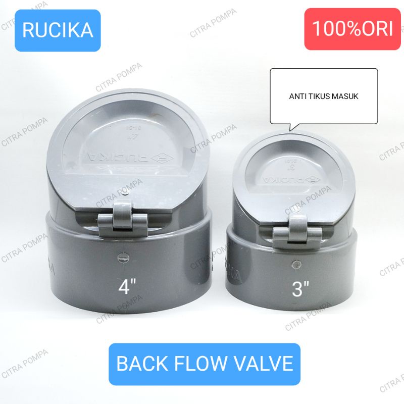 RUCIKA BACK FLOW VALVE 3" and 4"/ ANTI RATS IN pvc pipes | Shopee Singapore