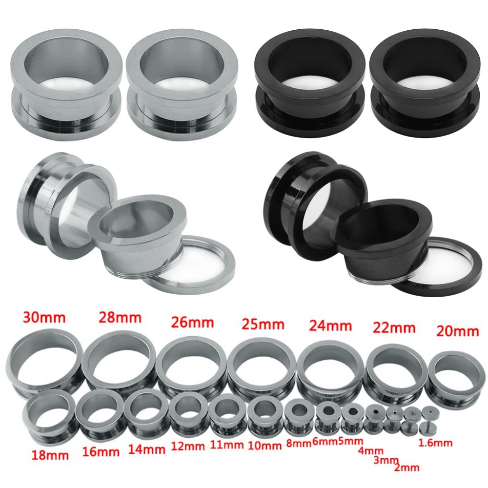 1 Pair Ear Expander Stretcher Piercings 1.2-30mm Ear Tunnel Plug ...