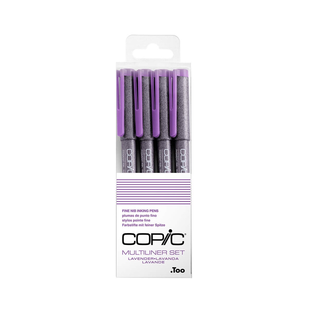 Copic Multiliner Pigment ink Pen 4Pc Set - Lavender Fine Nib Set ...