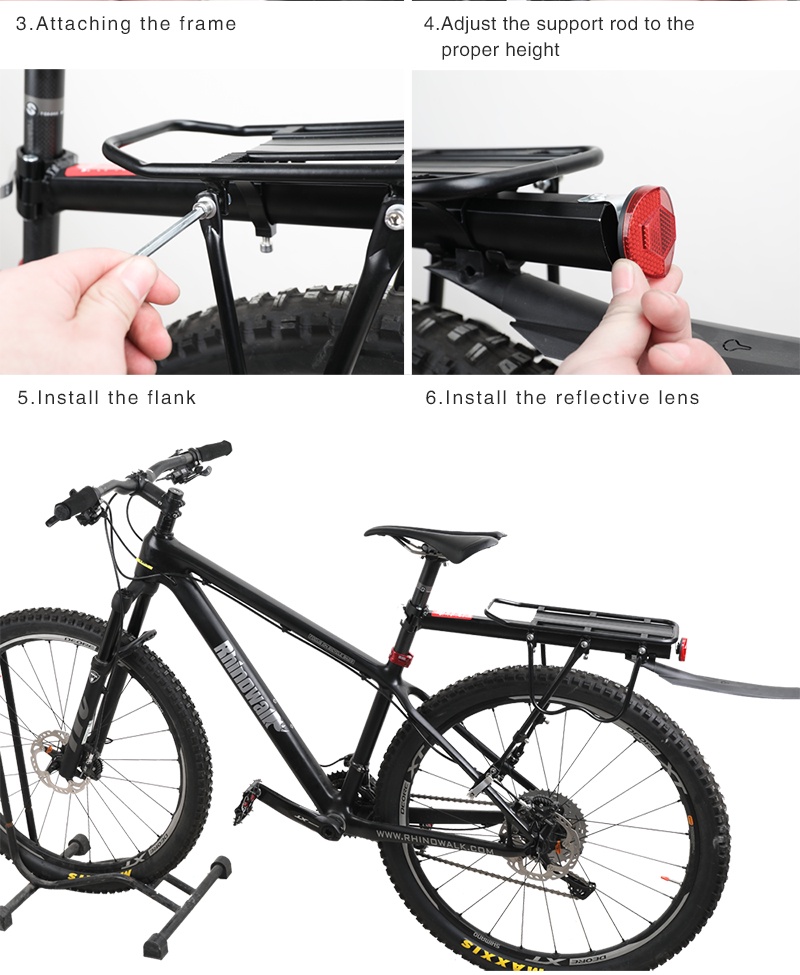 Rhinowalk Bicycle Rear Seat Rack Bike Carrier Aluminum Alloy Bike ...