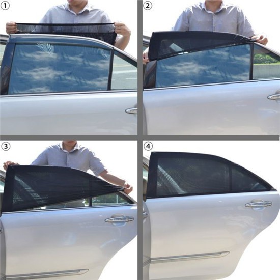 2pcs Car UV Side Rear Window Sun Visor Shade Mesh Cover Shield Sunshade ...
