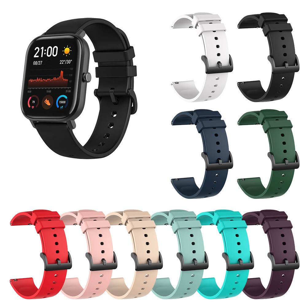 20mm Sports Soft Silicone Wrist Strap for Xiaomi Huami Amazfit GTS GTR ...