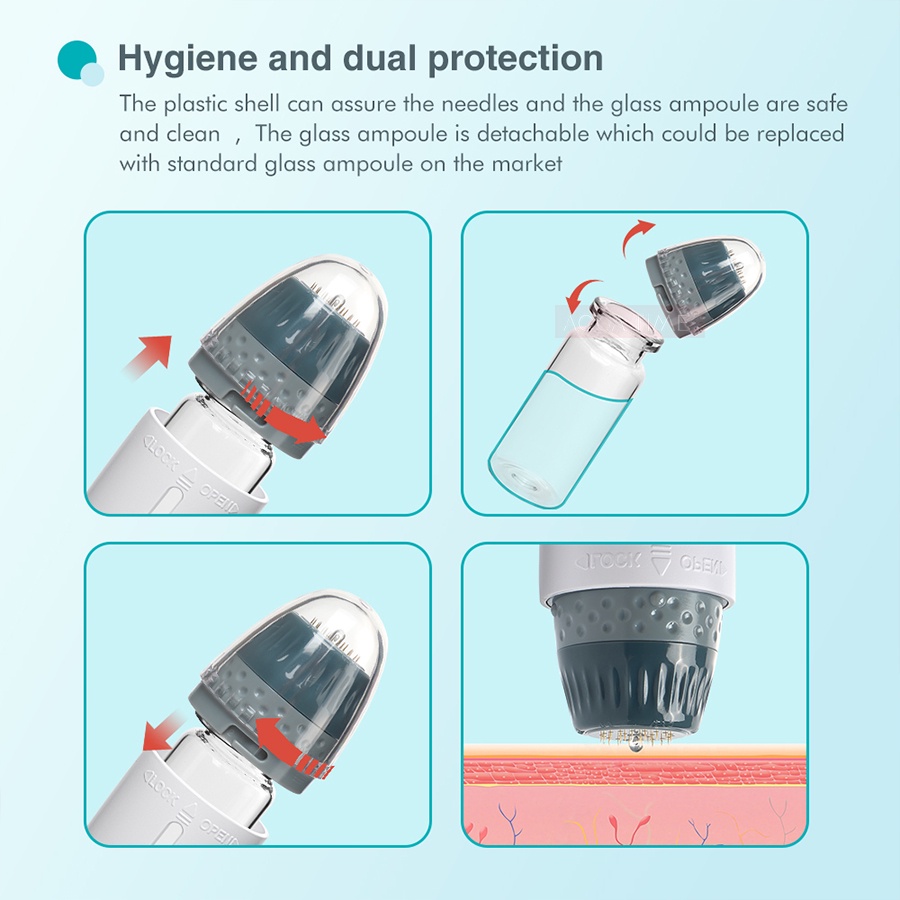 Bio Needle H24 Pins Adjustable Length Titanium Microneedling Hyaluronic ...