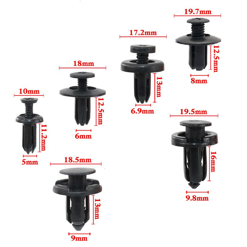 10Pcs 5mm 6mm 7mm 8mm 9mm 10mm Hole Car Bumper Plastic Rivets Trim ...