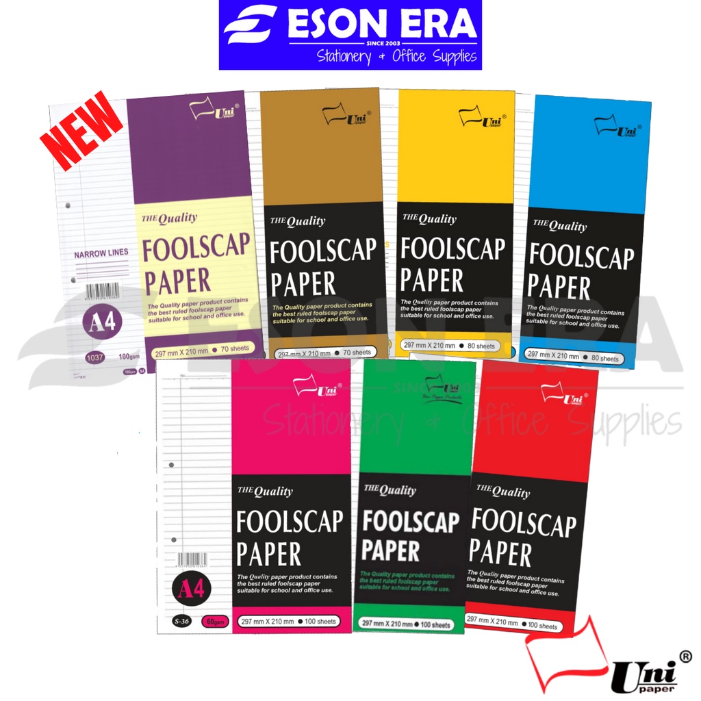 Uni Foolscap Paper A4 60gsm/70gsm/80gsm/100gsm Exam Sheets Kajang Paper ...