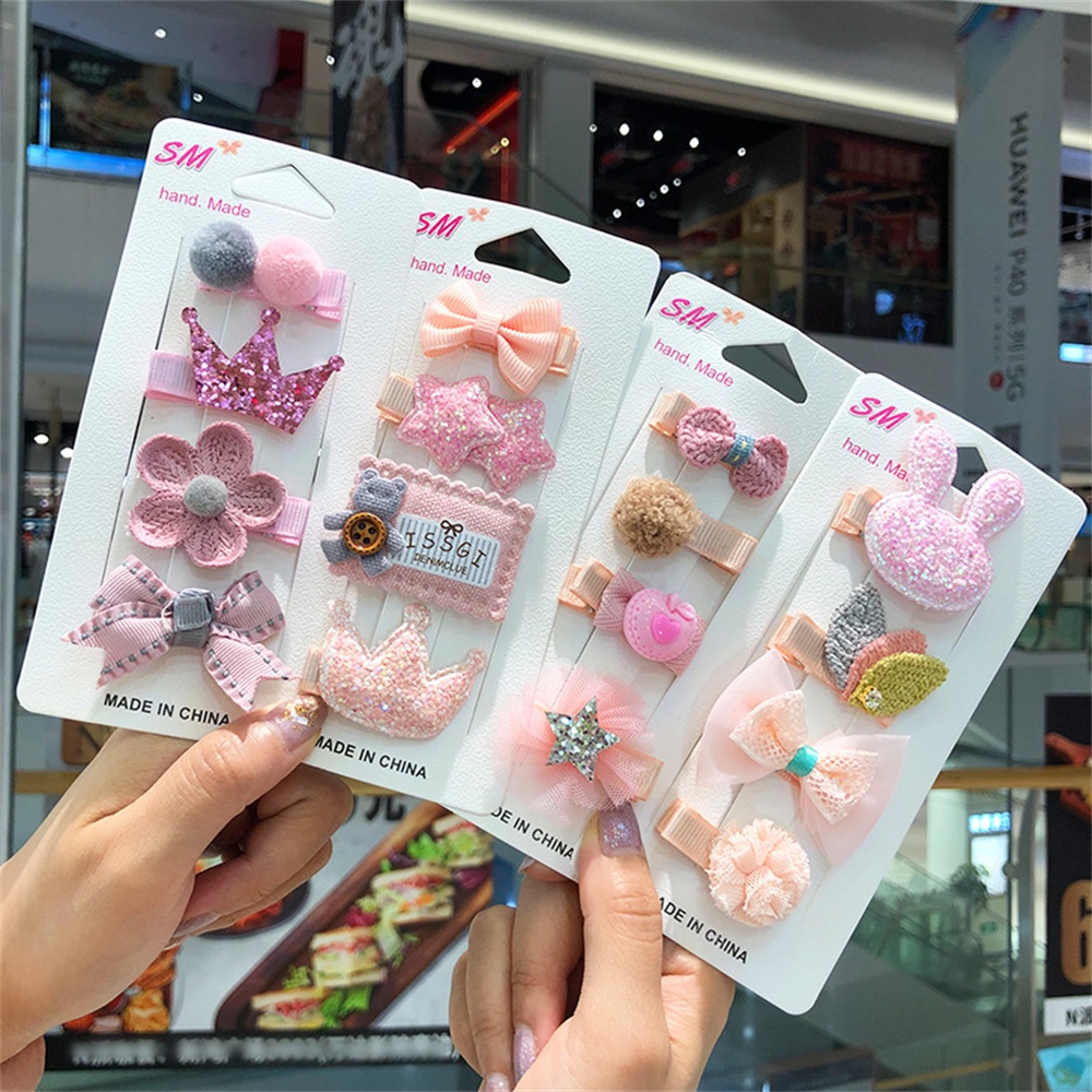 3/4Pcs/Set Cartoons Hair Clips Sweet Baby Girls Hair Pins Princess ...