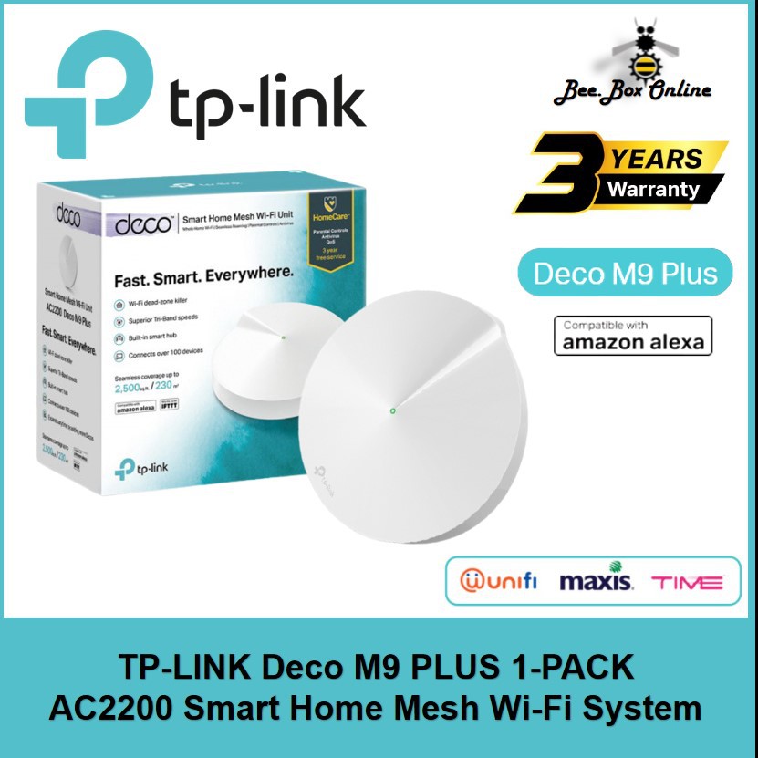 TP-Link Deco M9 Plus AC2200 Smart Home Mesh Wi-Fi System (1-PACK / 2 PACK / 3 PACK) | Shopee ...