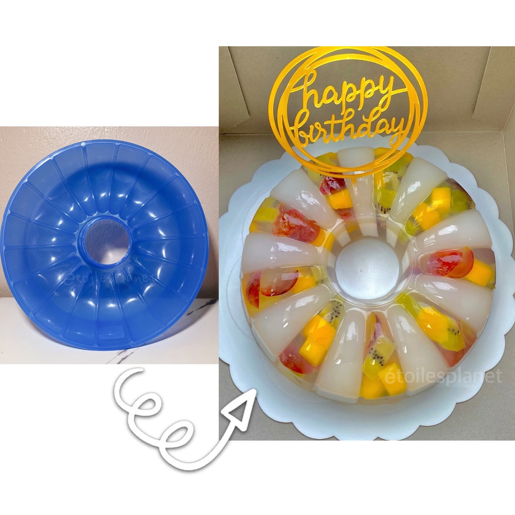Raya cake mold Round Shape bekas jeli Acuan Agar Agar kek bulat kukus ...