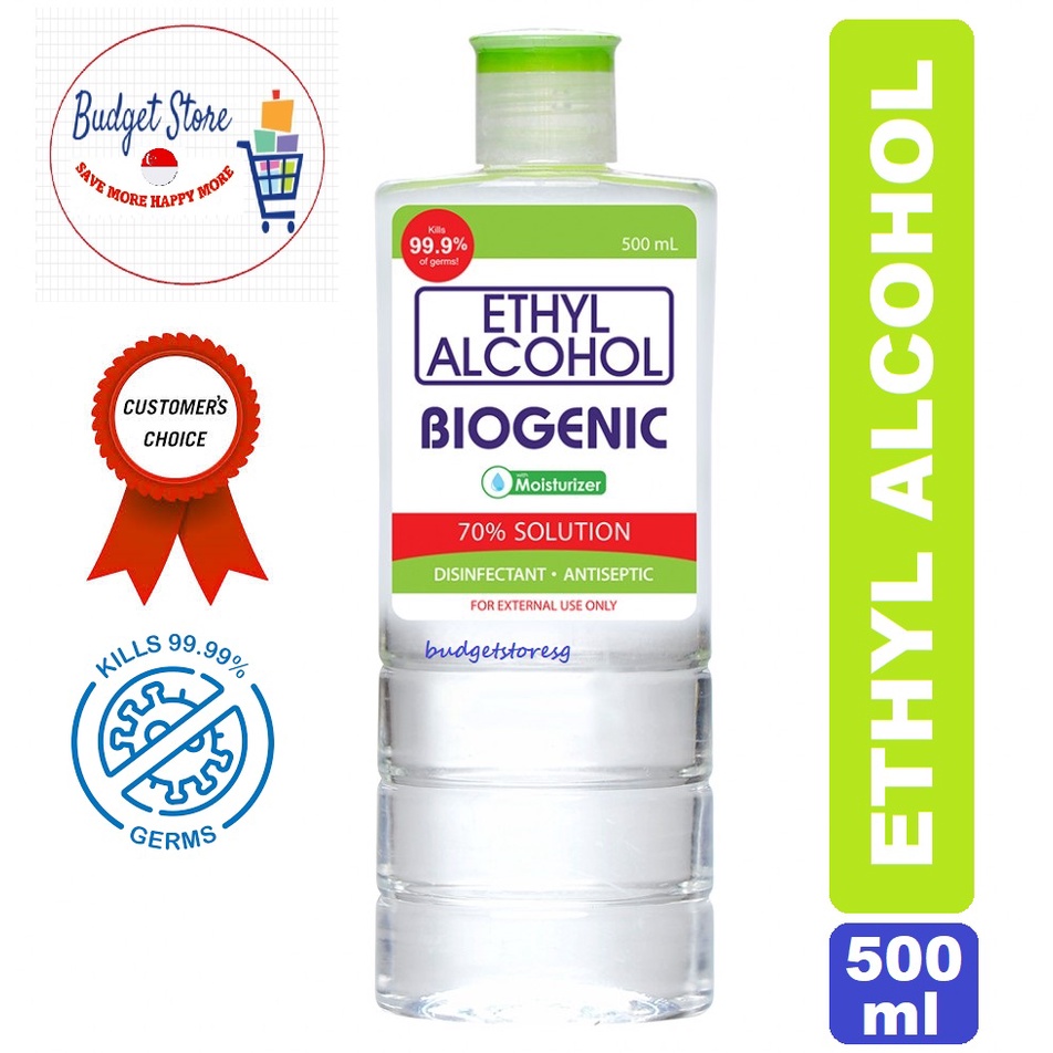 Biogenic Ethyl Alcohol 70% Solution with moisturizer - 500 ml | Shopee ...