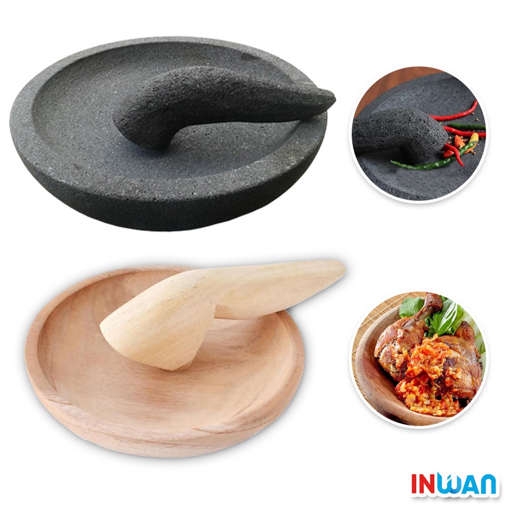 [INWAN INWAN] MORTAR/ULEKAN/COBEK BATU/COBEK KAYU Stone Grinder ...