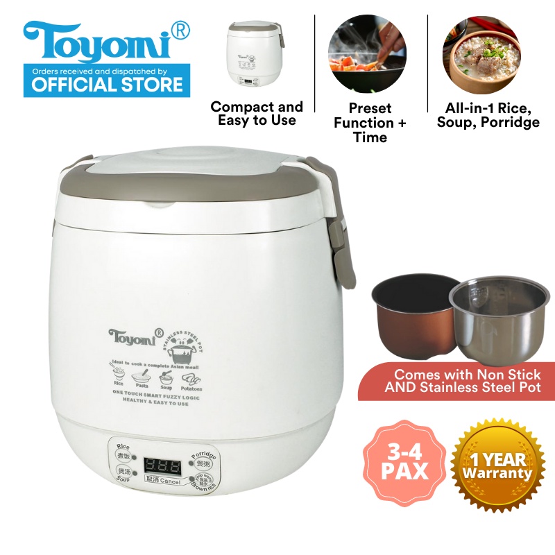 [Back in Stock] TOYOMI 0.6L Mini Rice Cooker with Duo Pot RC 818 ...