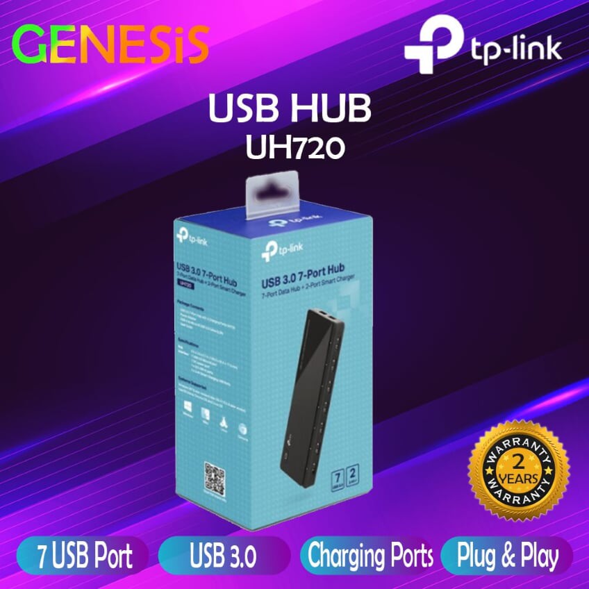 TP-LINK UH720 USB 3.0 7-PORT HUB WITH 2 CHARGING PORTS (POWER ADAPTER ...