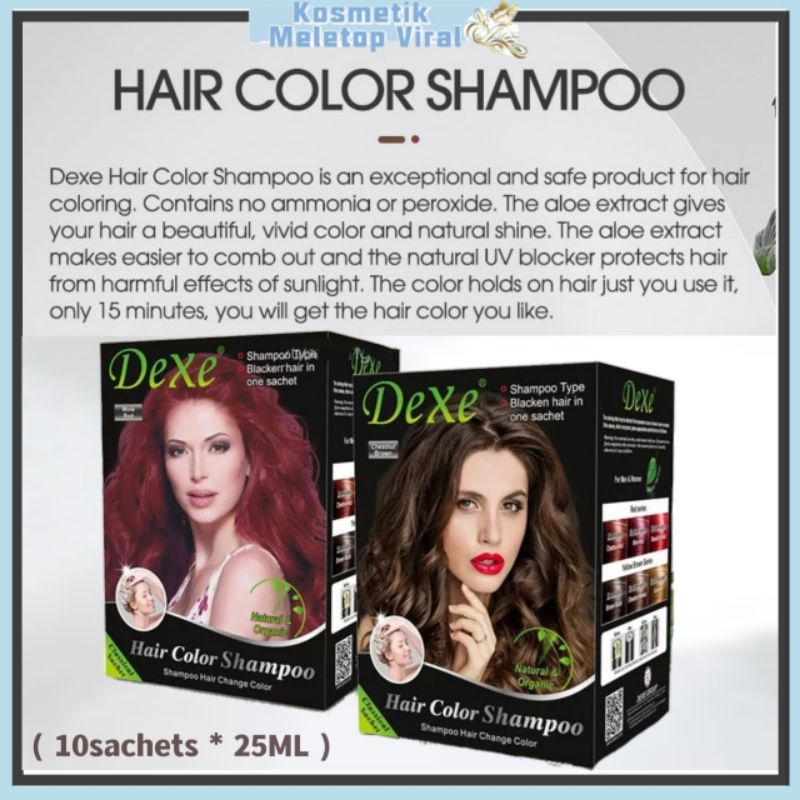 Dexe Hair Color Shampoo (10sachets×25ml) | Shopee Singapore