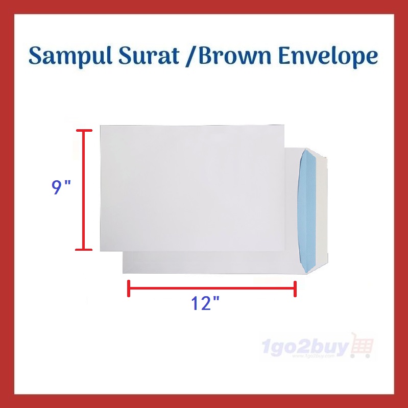 Sampul Surat 9" X 12" White Envelope 100g Peel & Seal 10Pcs ( IC9012 ...
