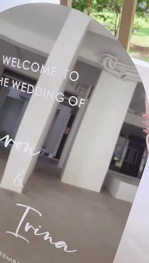 [SG] Arch Wedding Sign in Mirror Acrylic for Events and Weddings ...