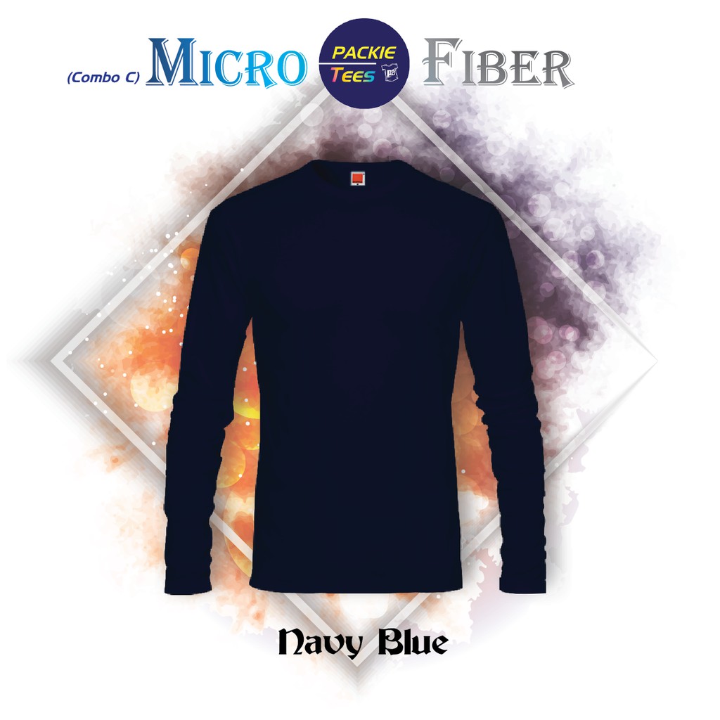 NAVY BLUE QD5401 100% MICROFIBER JERSEY QUICKDRY ROUND NECK LONG SLEEVE ...
