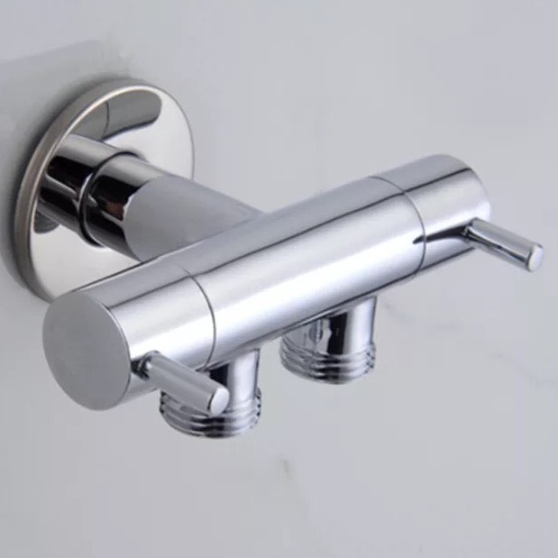 304 Stainless Steel Faucet 3-Way Connector 2 Valve Bathroom Interior ...