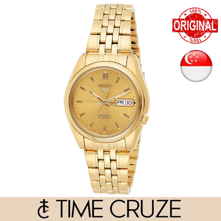 [Time Cruze] Seiko 5 SNK366K1 Automatic Gold Tone Stainless Steel Men ...