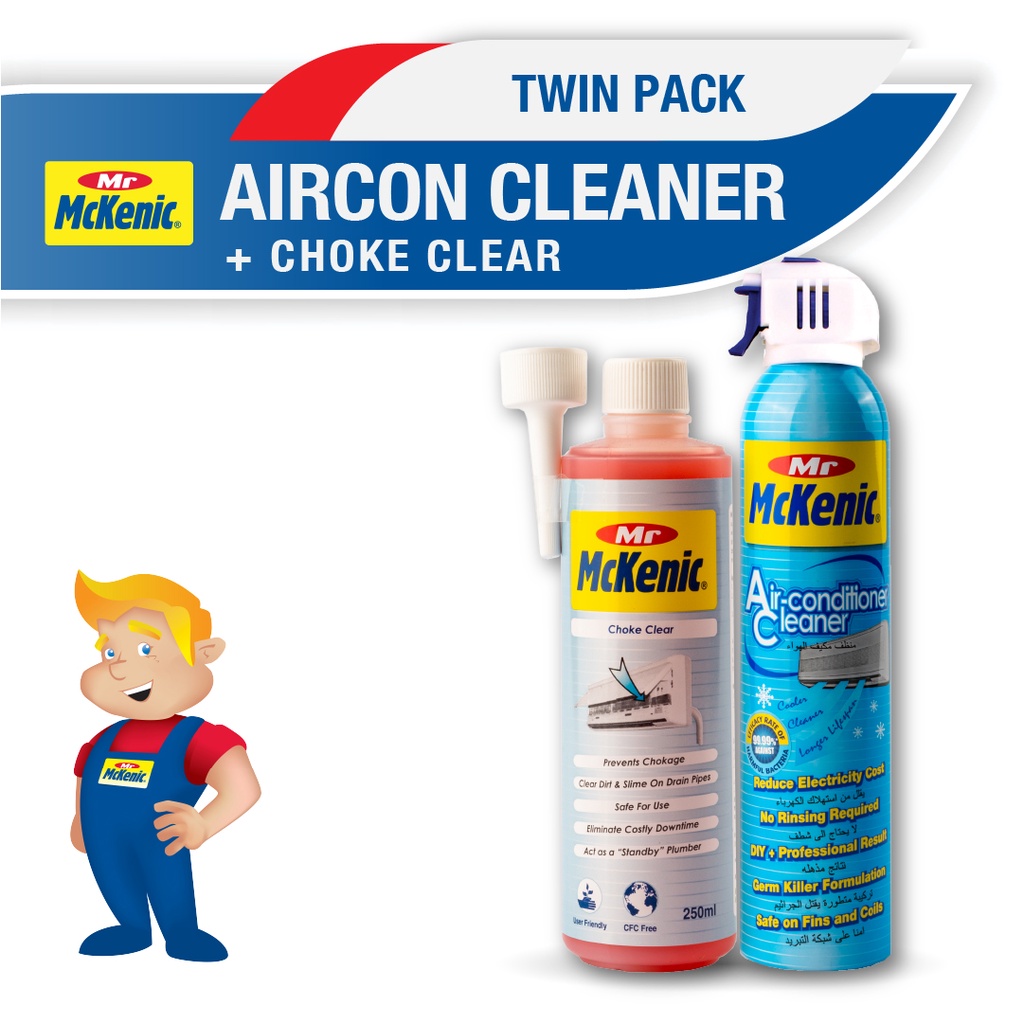 Mr McKenic®- Air-Con Cleaner + Choke Clear [Twin Pack] DIY air-con ...