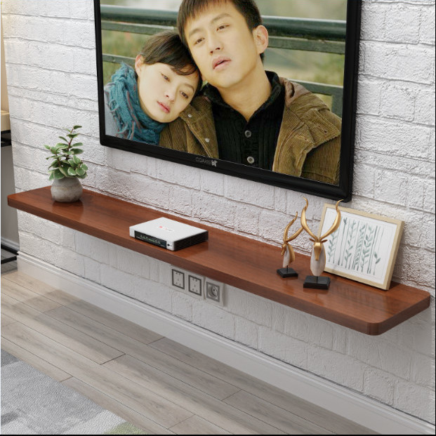 Solid Wood TV Wall Shelf Shelf Living Room TV Set Top Box Wall Hanging Decorative Wall TV Cabinet A line Partition Board Shopee Singapore
