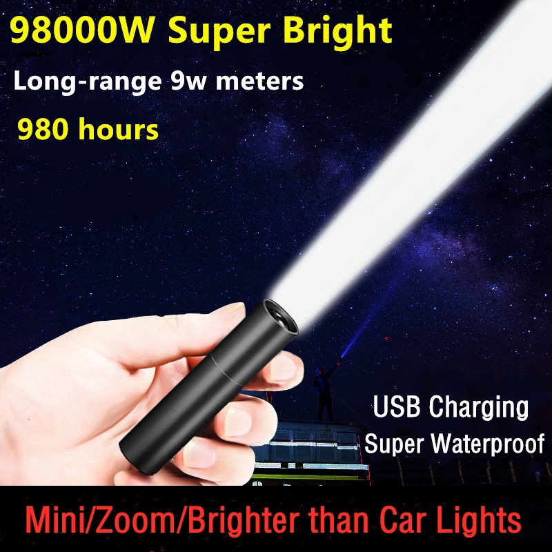 LED Flashlight USB Rechargeable Mini Portable Light Lamp Super Bright ...
