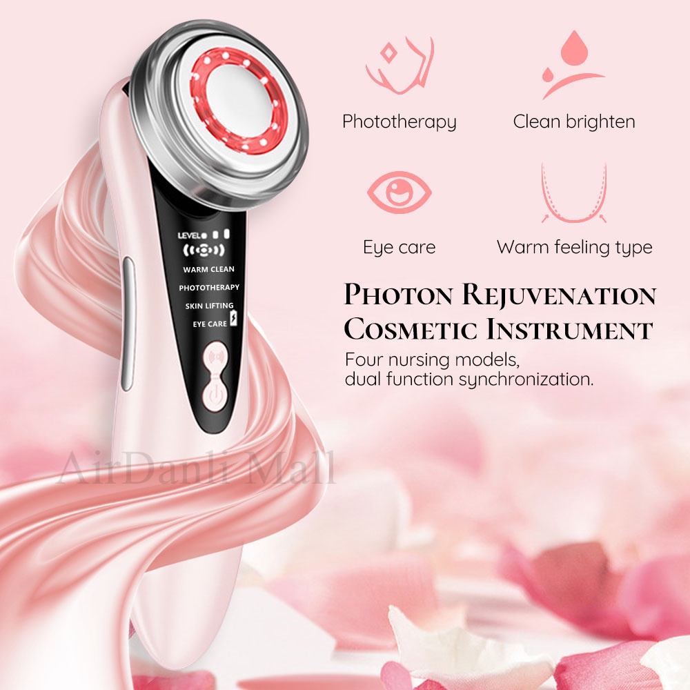 4in1 Face Massager Skin Lifting Firming Beauty Device Red Blue LED Skin ...