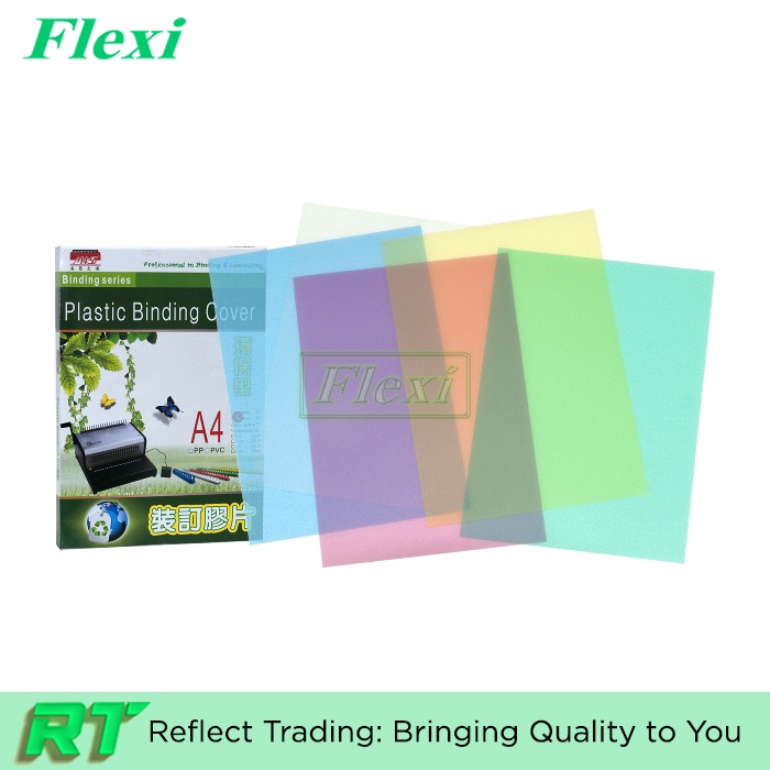 A4 0.4mm Colour PP Binding Cover Translucent Colours Superb Quality for Professional Looking ...