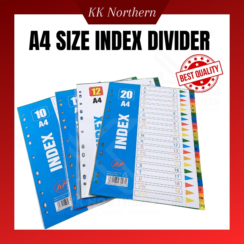 Colourful PP Plastic Index Divider Suitable For Ring File / Months ...