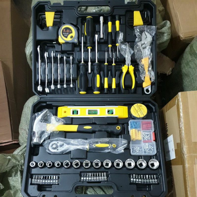 108pc household multifunction tools wrench ratchet socket hex hammer ...