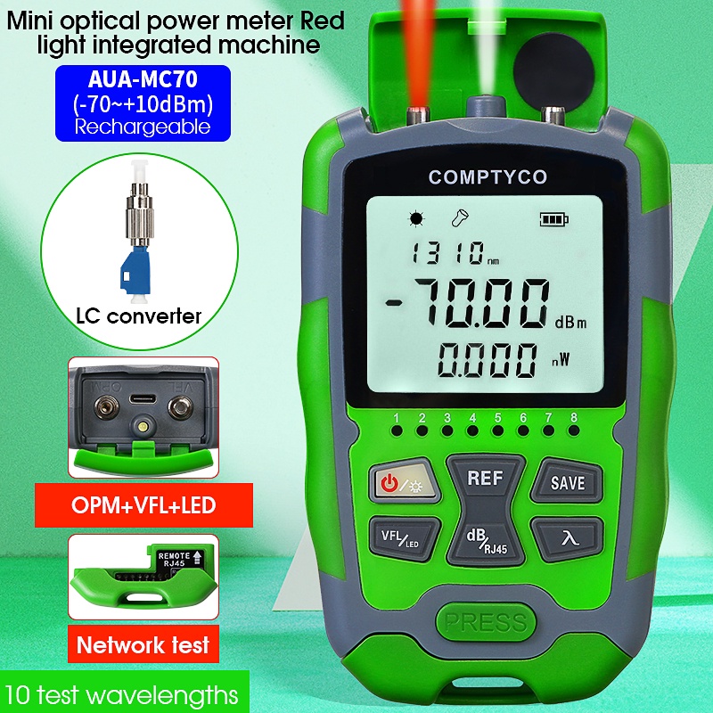 COMPTYCO AUA-MC70 Optical Power Meter 4 in 1 Multifunction Fiber ...
