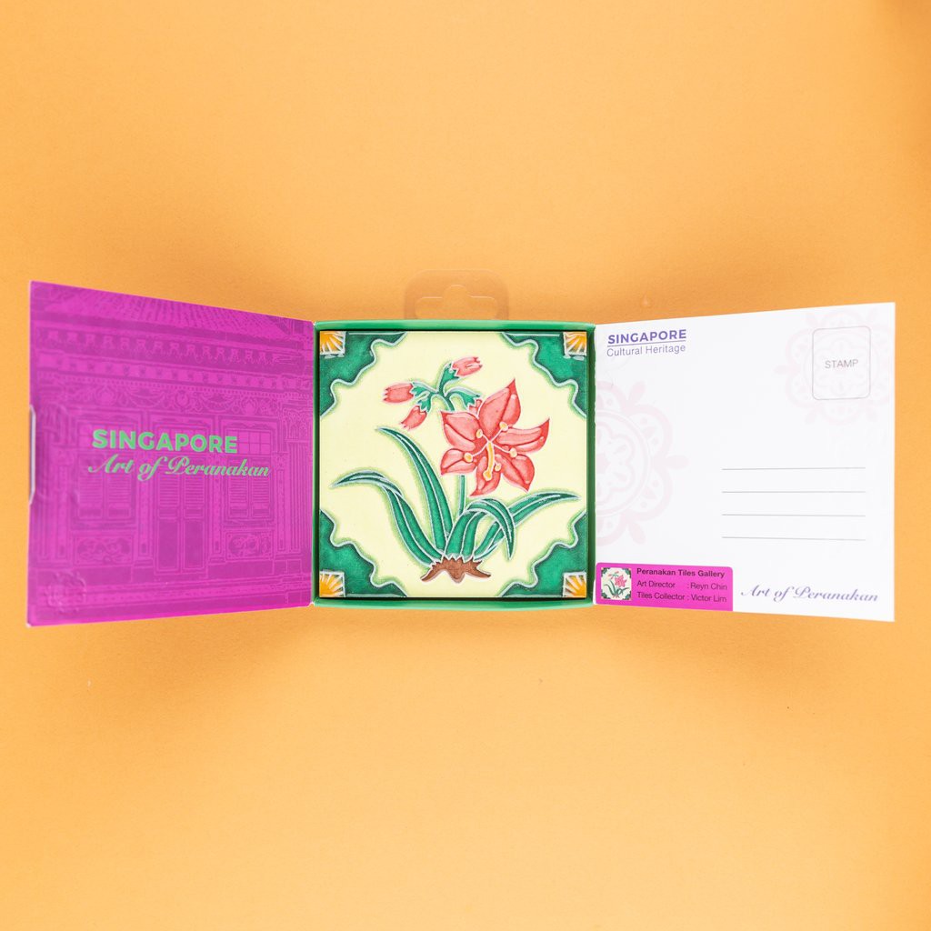 Ceramic Peranakan Tile Coaster Singapore Gift Souvenir | Shopee Singapore