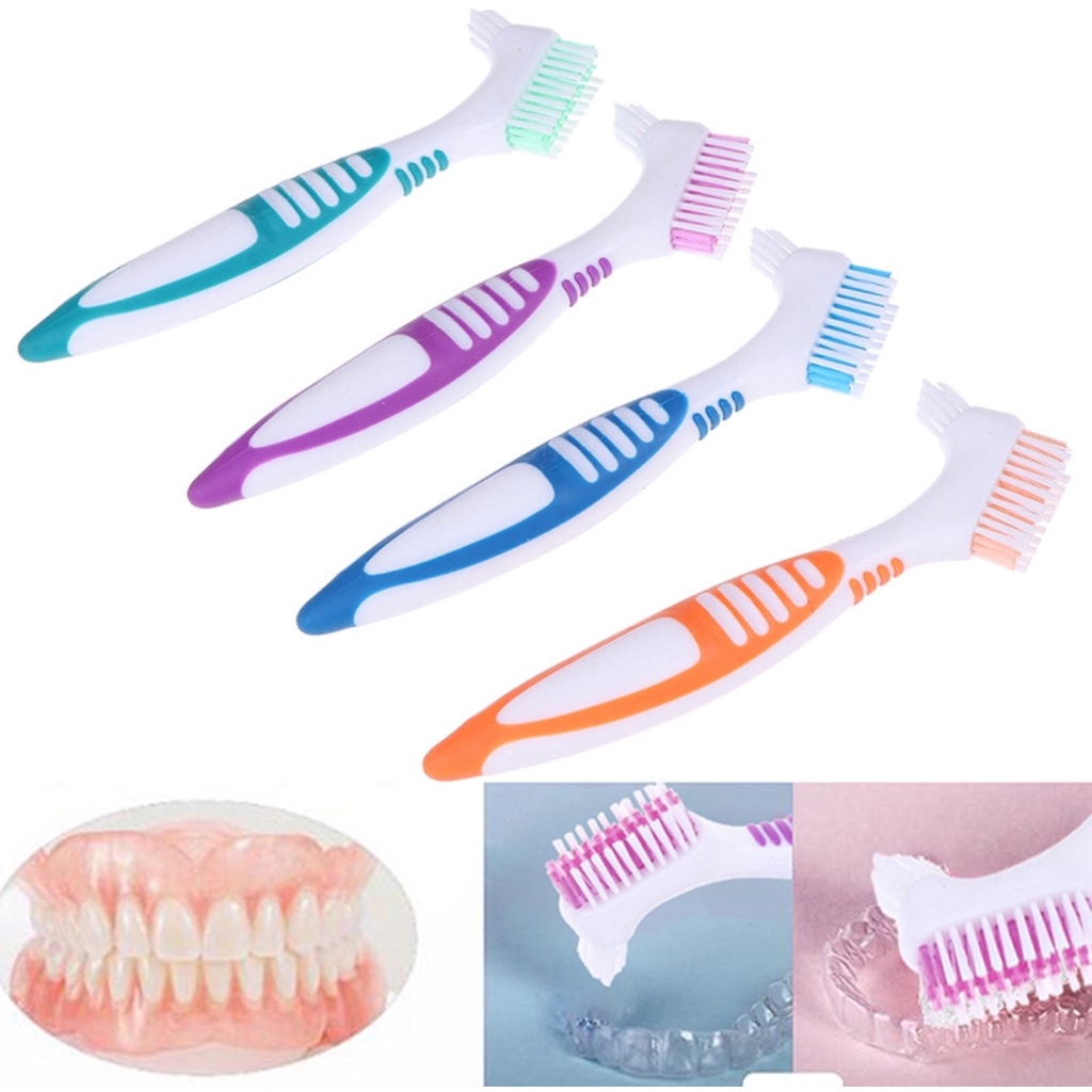Adult Oral Care Double Heads Denture Toothbrush Soft Bristles (Random ...