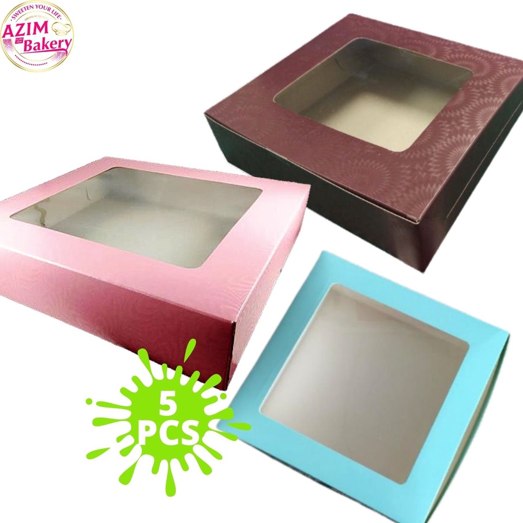 Talam BOX WINDOW (5PCS) BOX ONLY TALAM | Cookie BOX | Brownies BOX by ...