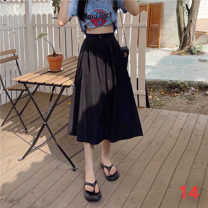 Soft khaki A-line long skirt with inner lining | Shopee Singapore