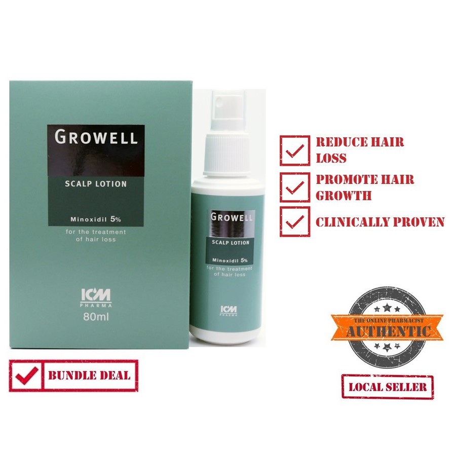 Growell Scalp Lotion - Minoxidil 5% (Promotes hair growth) | Shopee ...