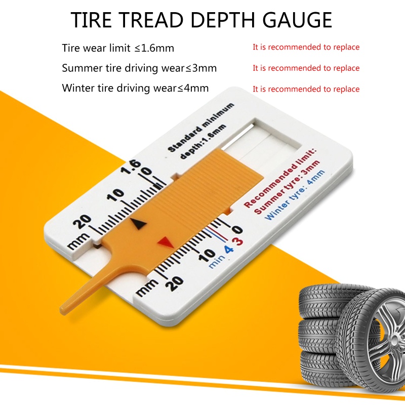 PCF* 0-20mm Depth Meter Vernier Depth Caliper Tyre Tread Depth Gauge ...