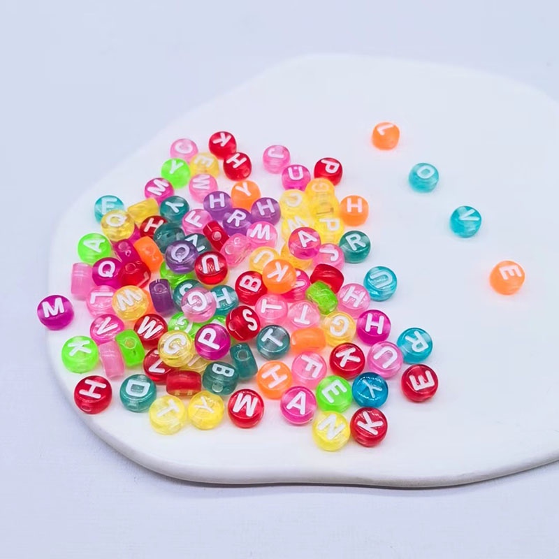 100PCS Alphabet Acrylic Beads Mixed Alphabet Beads For DIY Jewelry ...
