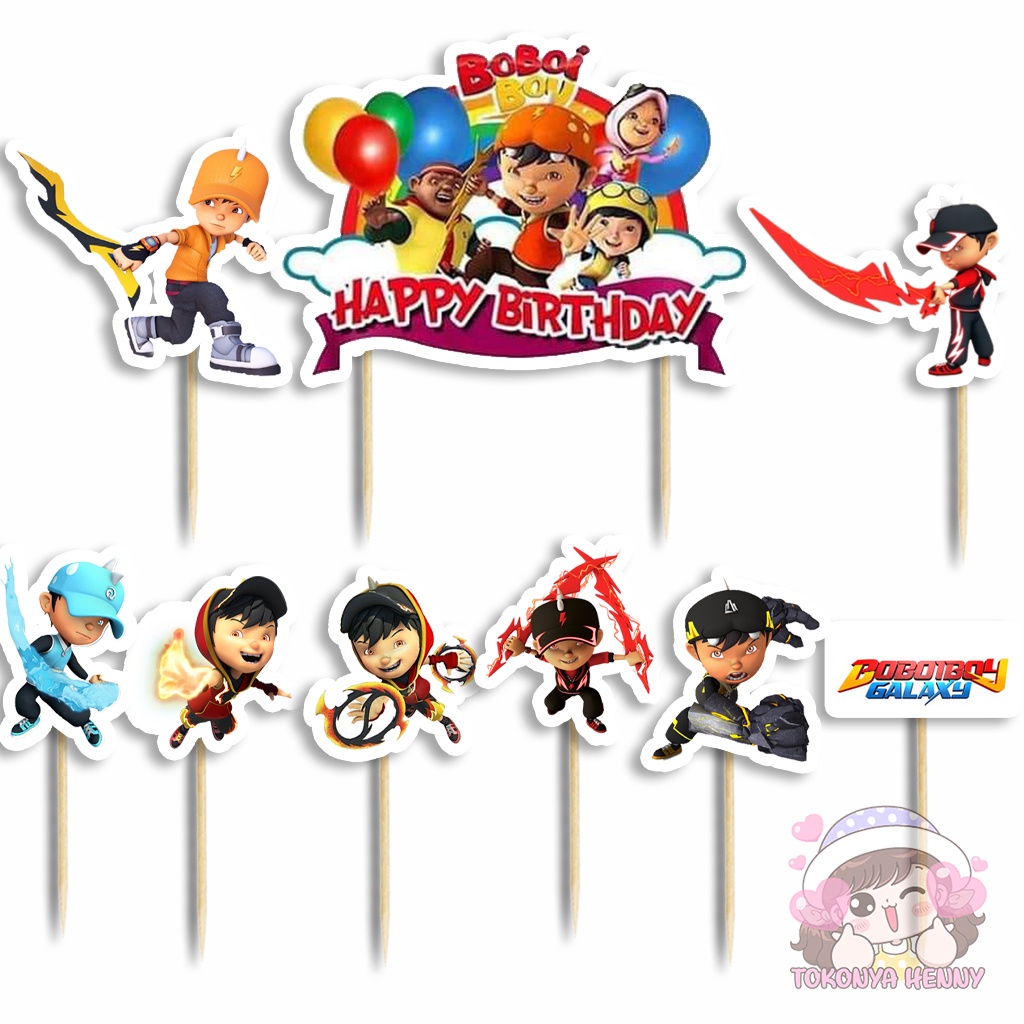 Birthday Cake Decoration Cake Topper with BOBOIBOY character motif ...