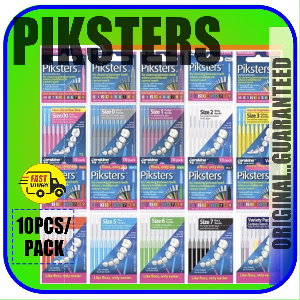 1 TOP PICK Piksters interdental Brush ( 10 pcs / pack ) size 00, 0, 1,2 ...