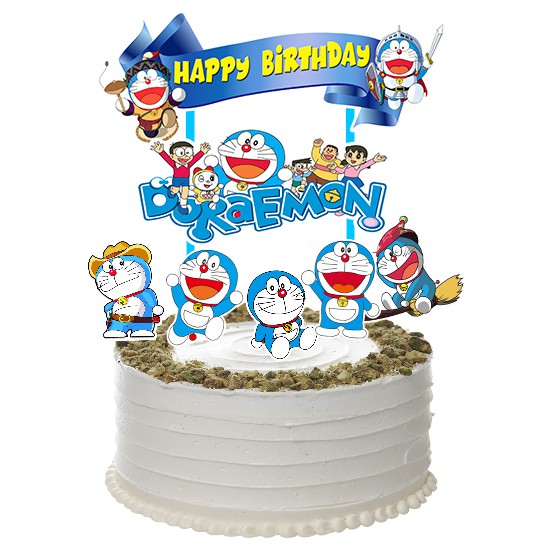 Doraemon ONLY Ribbon Blue Topper Birthday Cake/Birthday Cake Decoration ...