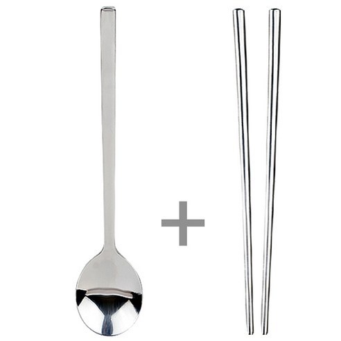 KOREAN Chopsticks + Spoon Set / Simple Stainless Steel Cutlery Kitchen ...