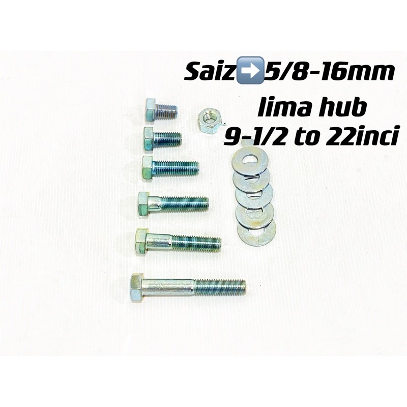 Skru besi 5/8-16mm-lima hun 9-1/2 to 22inci Iron screw Threaded ...