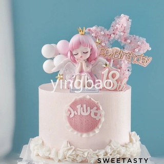 Pink Angel Princess Cake Topper Michelle Girl Doll Cupcake Topper ...