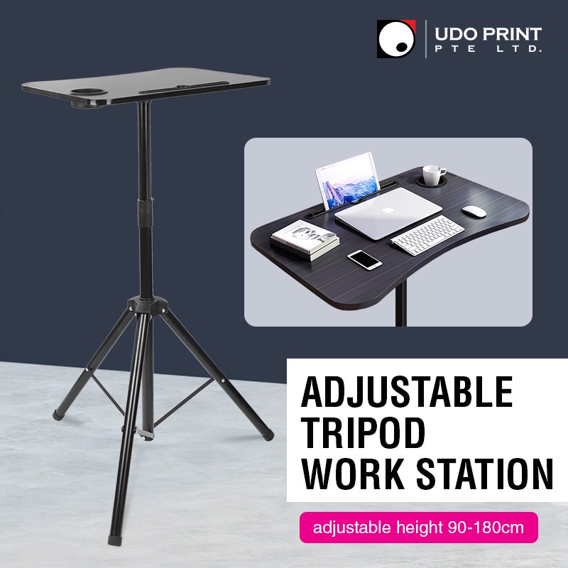 Adjustable Tripod Work Station | Standing/Sitting Live Streaming Table ...