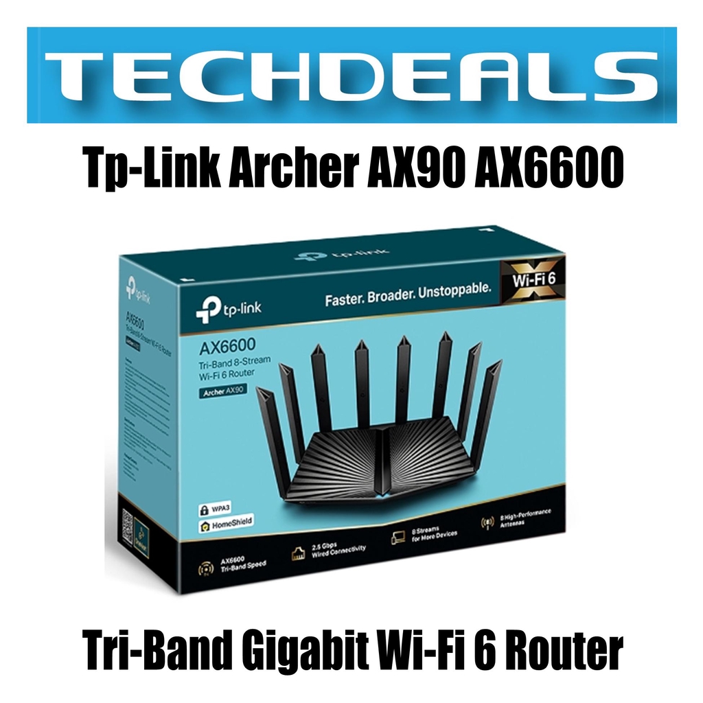 Tp-Link Archer AX90 AX6600 Tri-Band Gigabit Wi-Fi 6 Router | Shopee ...